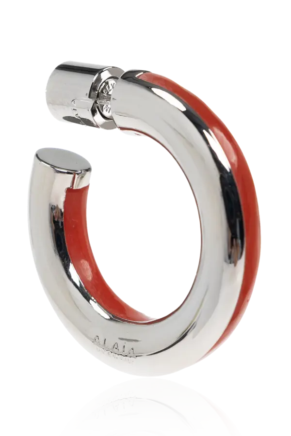 Alaïa Round Hoop Earrings With Resin