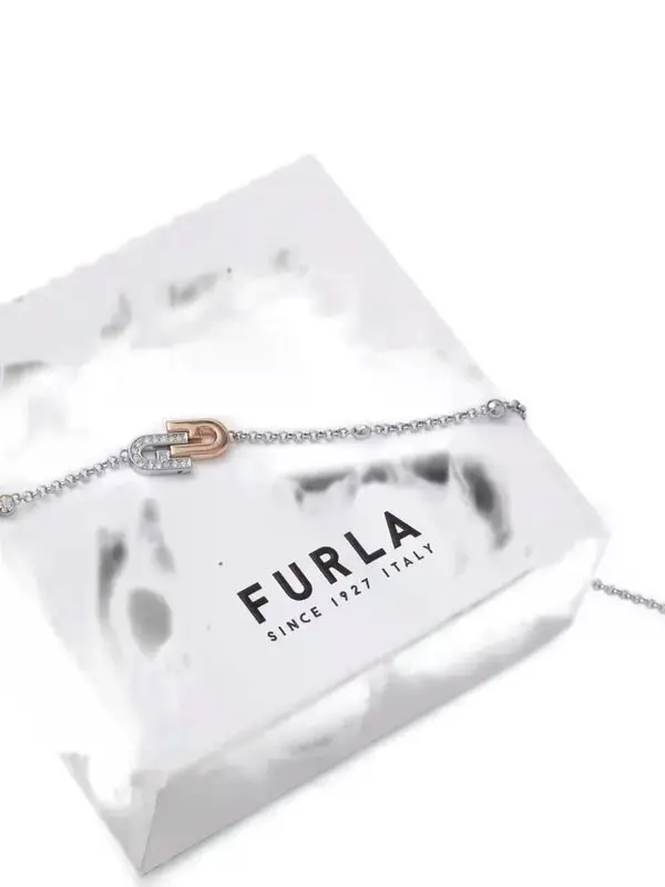 Furla Arch-logo Crystal-embellished Necklace