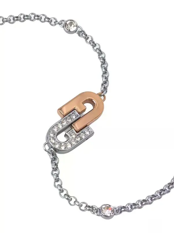 Furla Arch-logo Crystal-embellished Necklace - Silver