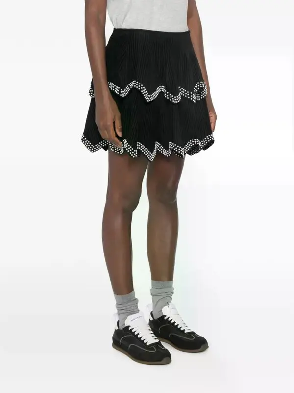 Sandro Faux-pearl Embellished Tiered Mini Skirt