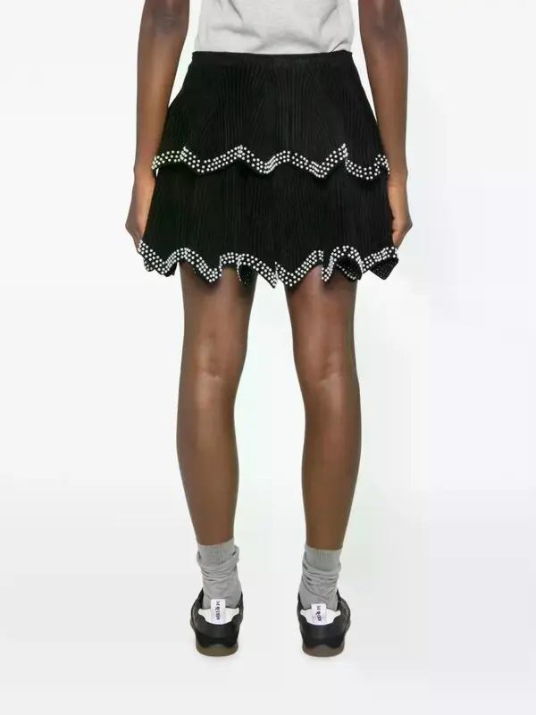 Sandro Faux-pearl Embellished Tiered Mini Skirt