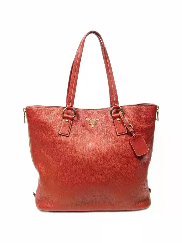 Prada Large Vitello Daino Side-zip Tote Bag - Red