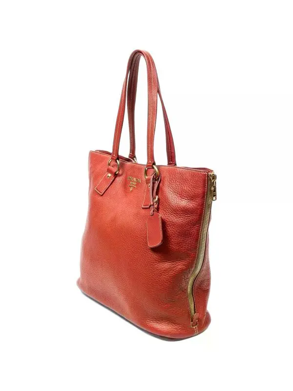 Prada Large Vitello Daino Side-zip Tote Bag