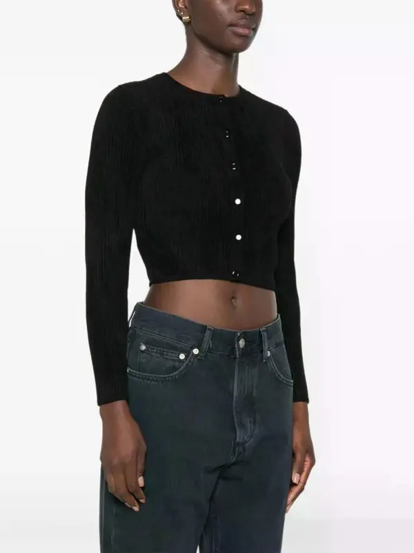 Sandro Ribbed Cropped Cardigan