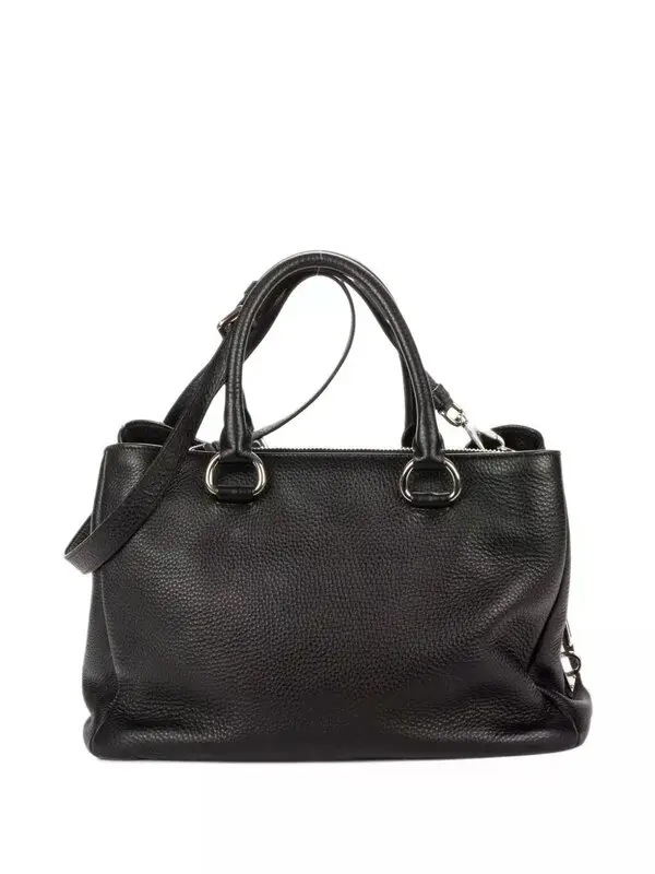 Prada Vitello Daino Leather Tote Bag - Black