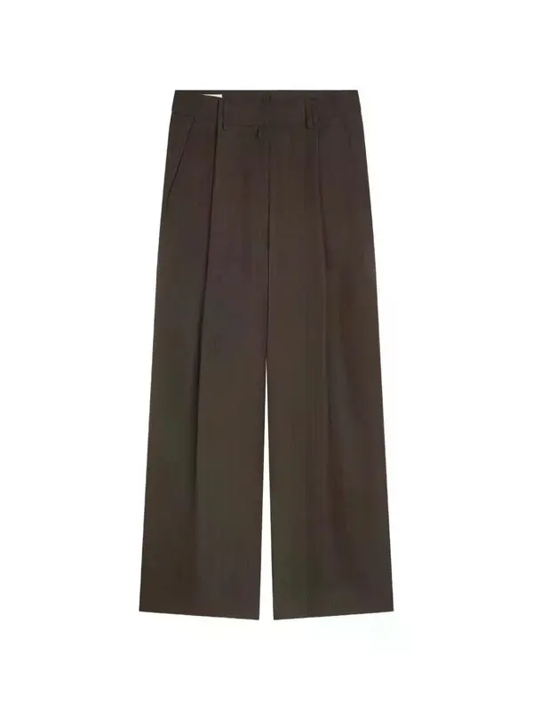 Dries Van Noten Wide Pleated Trousers - Brown