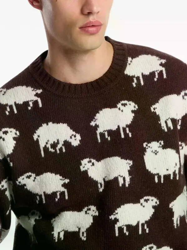 Gant Sheep-pattern Crew-neck Sweater
