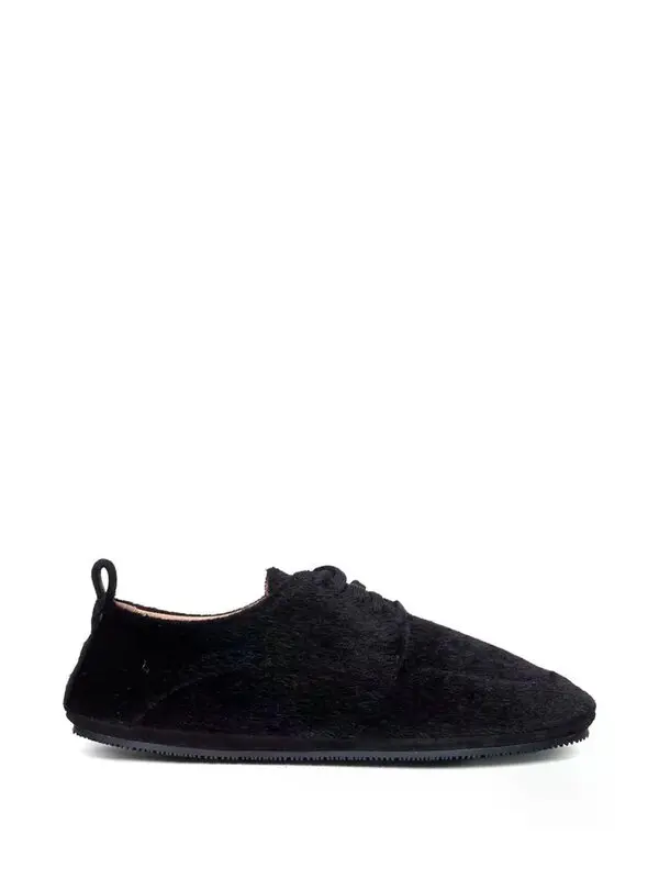 MIRIAL Faux-fur Lace-up Sneakers - Black