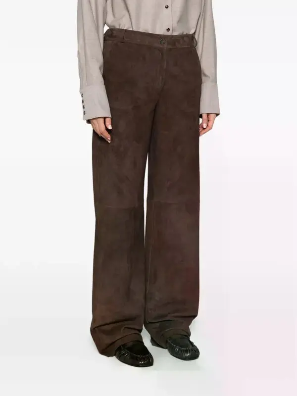 Antonelli Firenze Suede Wide-leg Trousers