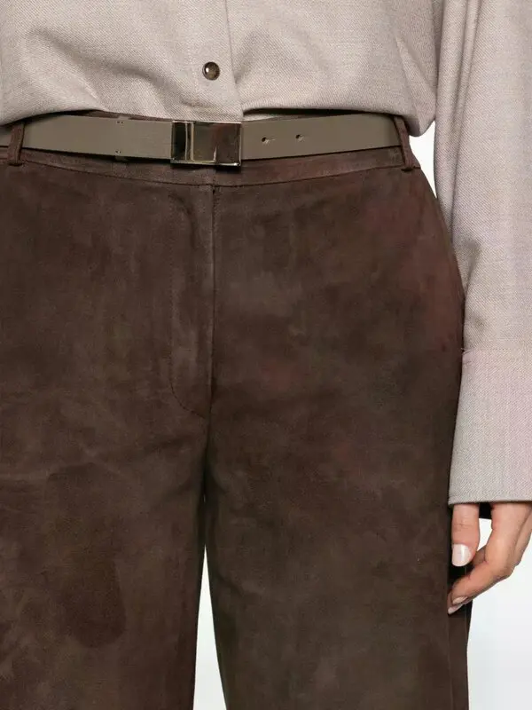 Antonelli Firenze Suede Wide-leg Trousers