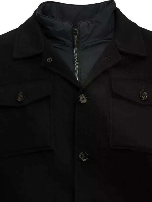 MOORER Dossi Button-up Layered Shirt Jacket
