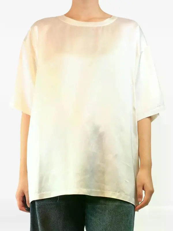 Ermanno Scervino Short-sleeved Satin Top - Neutrals