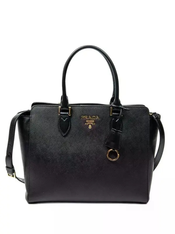 Prada Saffiano-leather Tote Bag - Black