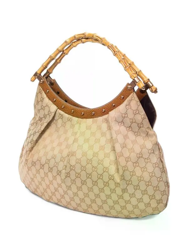 Gucci Large Bamboo Studded Shoulder Bag