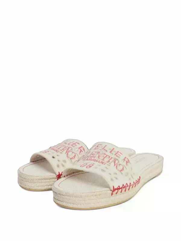 Valentino Garavani Atelier Broderie Slides - Neutrals