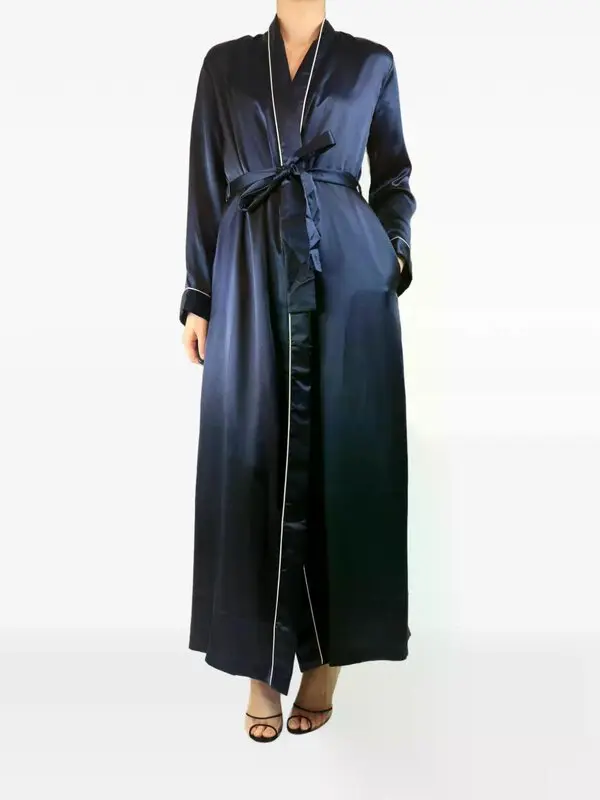 Derek Rose Bailey Belted Dressing Gown - Blue