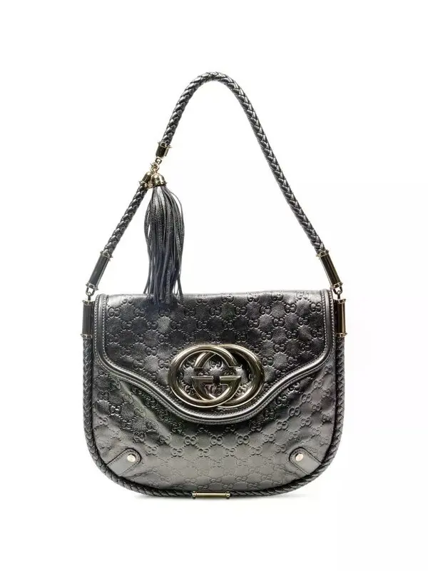 Gucci Britt Guccissima Shoulder Bag - Grey