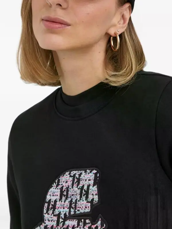 Karl Lagerfeld Bouclé-effect Logo-patch Sweatshirt