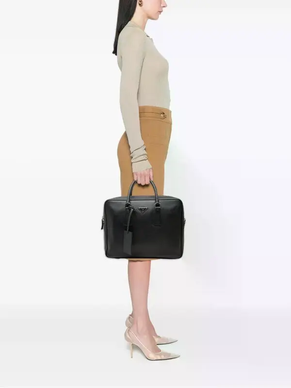 Prada 2013-2026 Saffiano Briefcase Business Bag - Black
