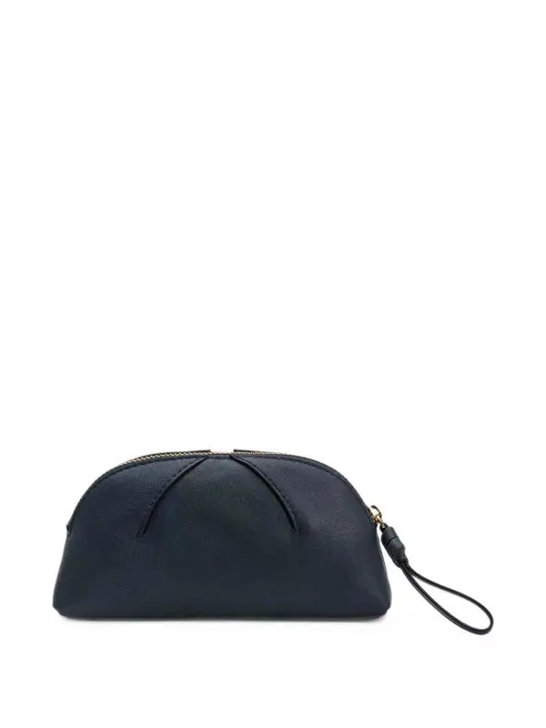 LA PORTEGNA Case Fan-stitched Leather Make-up Bag