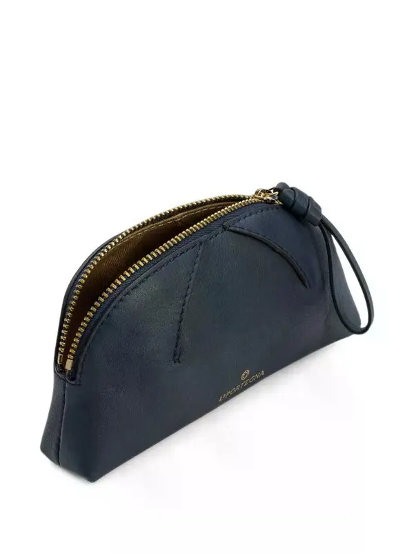 LA PORTEGNA Case Fan-stitched Leather Make-up Bag