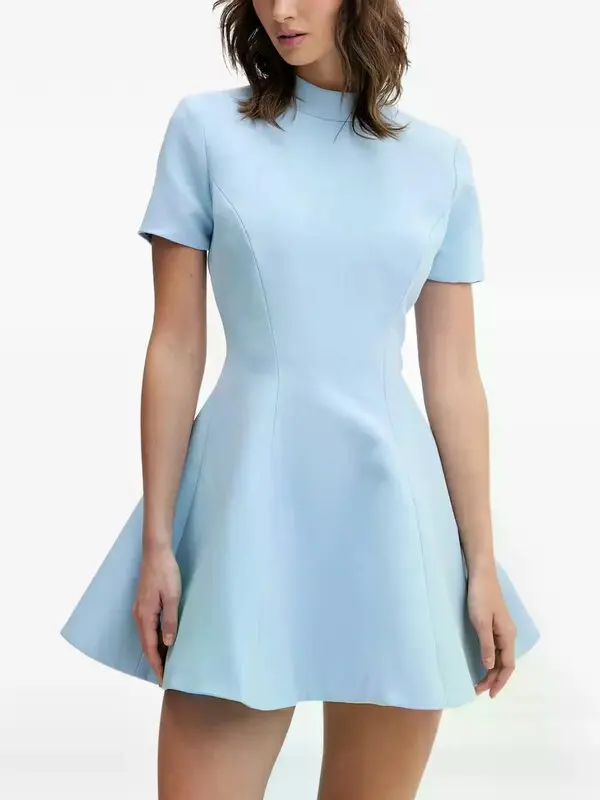 Bardot Zephyra Short Sleeve Flared Mini Dress - Blue