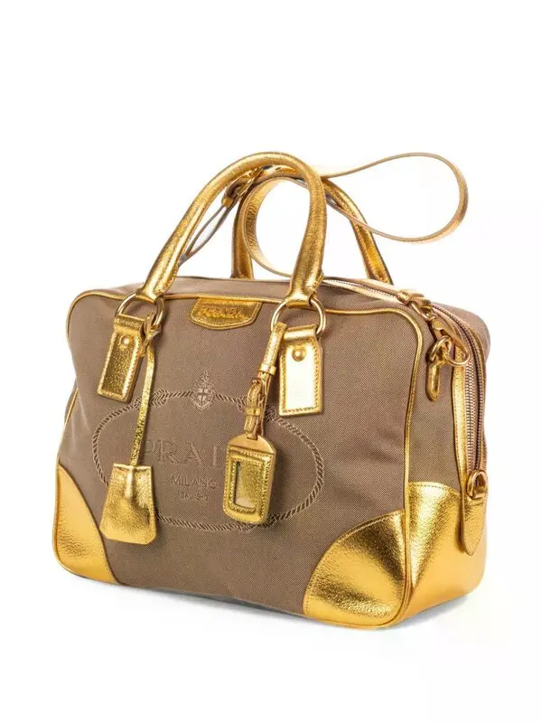Prada Bauletto Jacquard Tote Bag