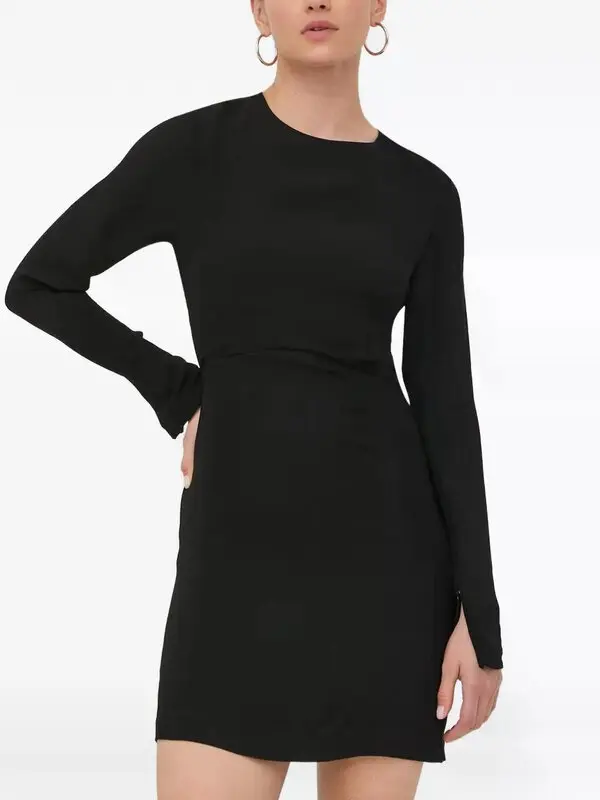 HERSKIND Olivia Tie-back Long-sleeve Mini Dress - Black