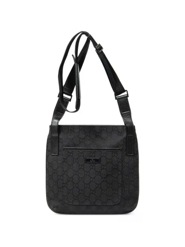 Gucci Gg Monogram Slip-pocket Shoulder Bag - Black