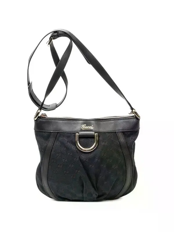 Gucci G Canvas Abbey D-ring Shoulder Bag - Black