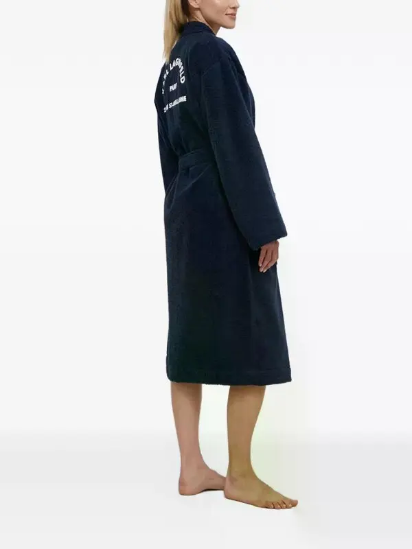 Karl Lagerfeld Logo-embroidered Belted Bath Robe