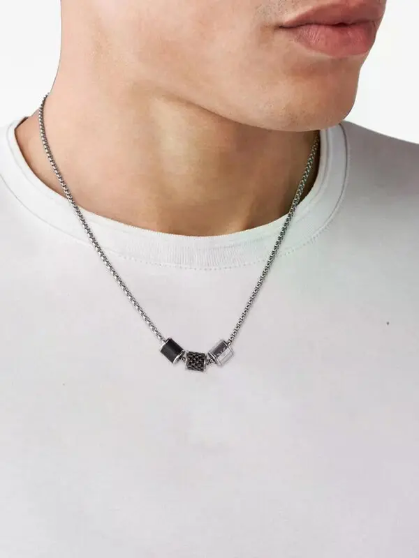 Emporio Armani Bead-embellished Box-chain Necklace