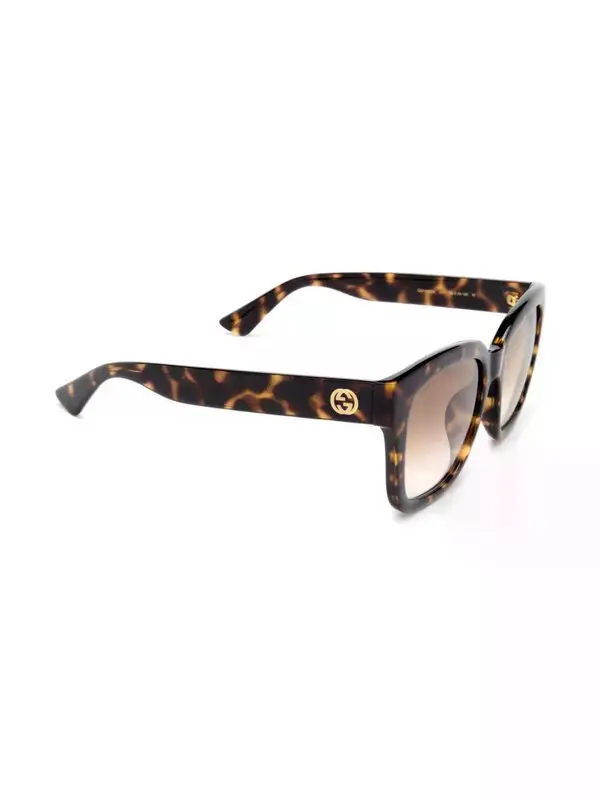 Gucci Tortoiseshell-effect Butterfly-frame Sunglasses