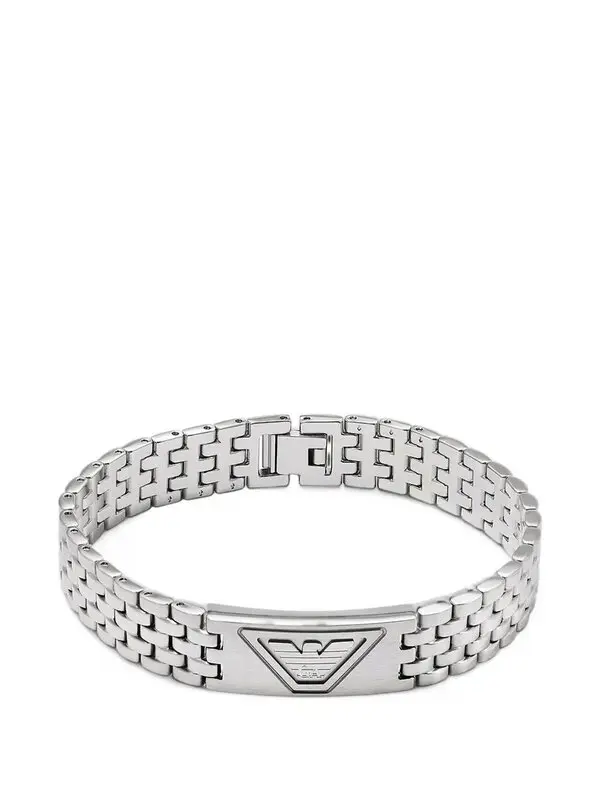 Emporio Armani Stainless Steel Id Bracelet - Silver