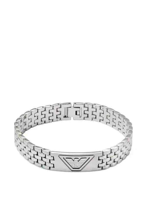 Emporio Armani Stainless Steel Id Bracelet - Silver