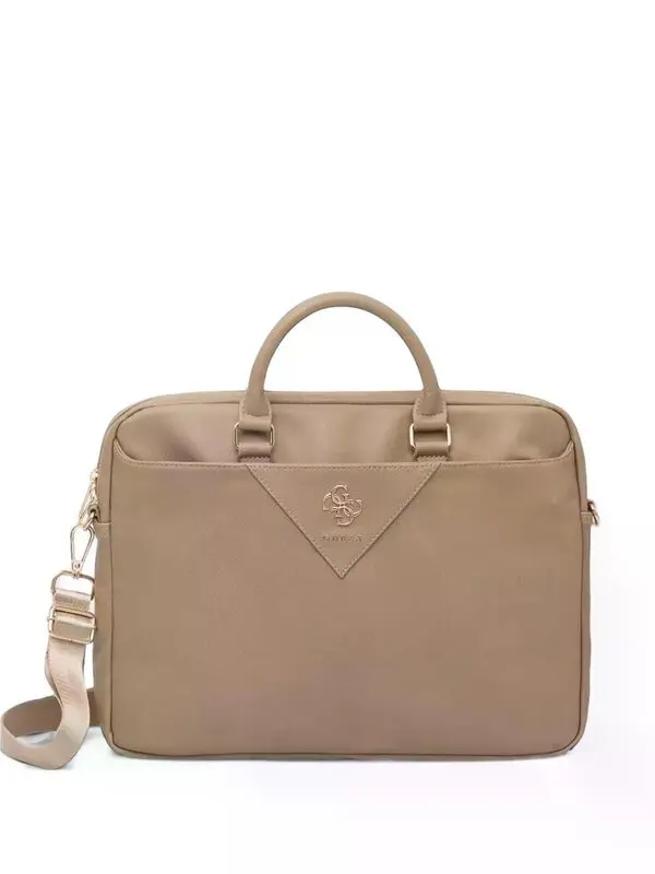 Guess Logo-plaque Laptop Bag - Neutrals
