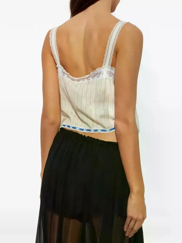 Chloé Lace-insert Striped Tank Top
