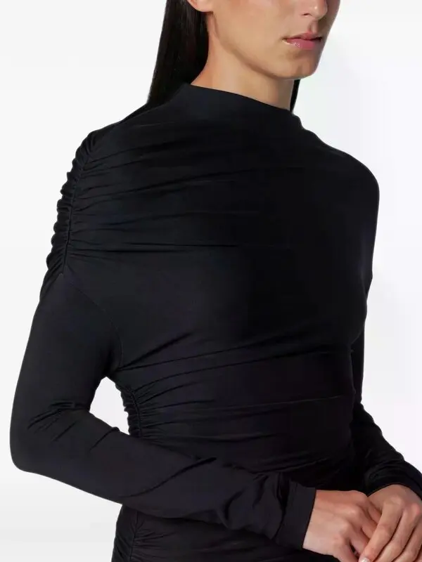 Victoria Beckham Draped-shoulder Long-sleeve Maxi Dress