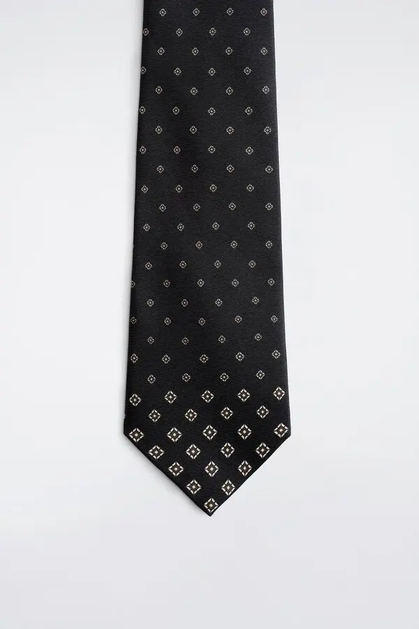 Cos Silk-foulard Tie - Navy