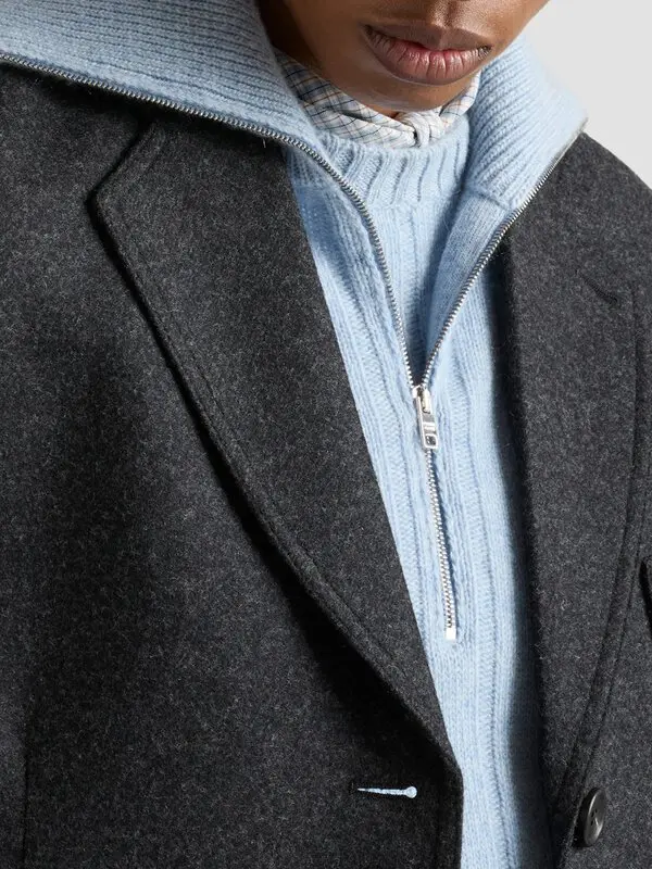 Prada Cashmere Polo Sweater - Blue