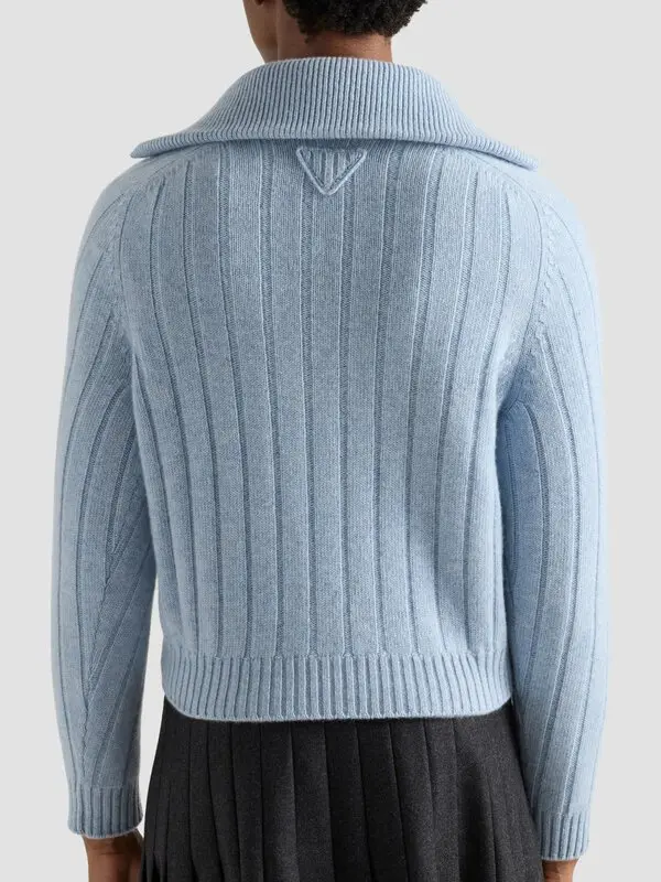 Prada Cashmere Polo Sweater - Blue