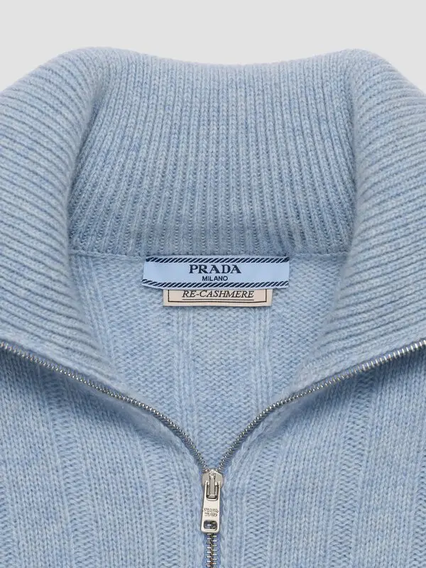 Prada Cashmere Polo Sweater - Blue