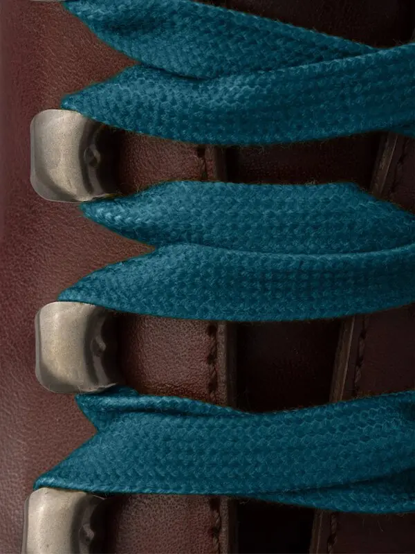 Prada Aged Leather Lace-up Shoes - Brown