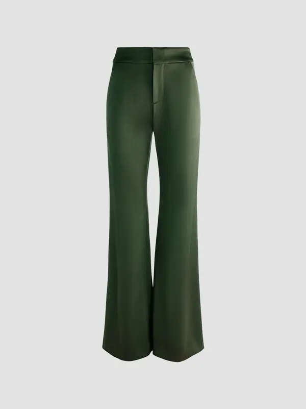 Alice + Olivia Dylan High-rise Wide-leg Pants - Dark Fern