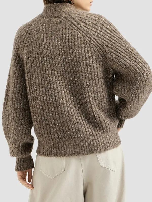 Brunello Cucinelli Dazzling Cashmere And Silk English Rib Cardigan