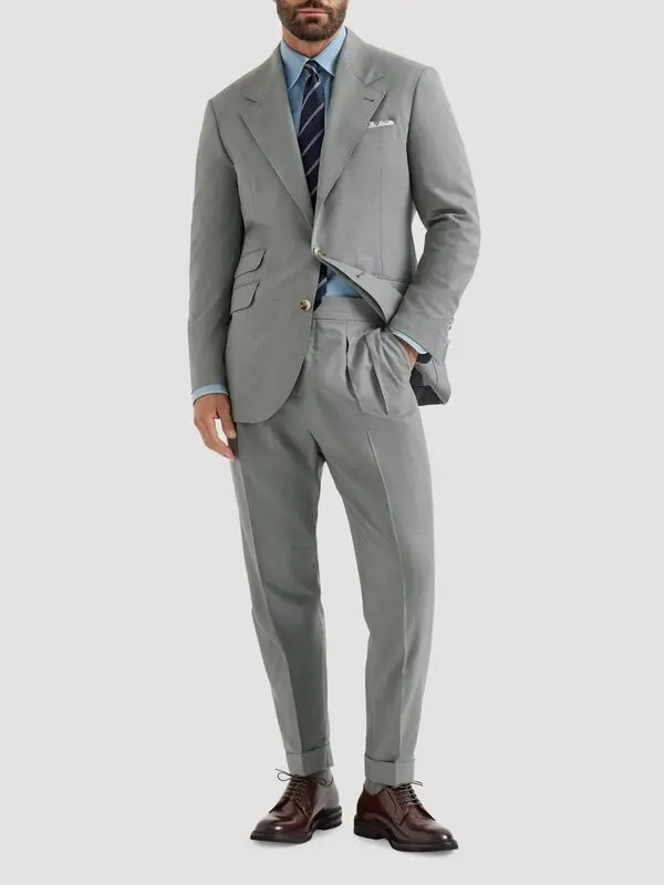 Brunello Cucinelli Virgin Wool And Silk Lightweight Hopsack Cavallo Tailor Blazer
