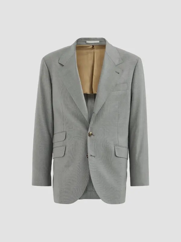 Brunello Cucinelli Virgin Wool And Silk Lightweight Hopsack Cavallo Tailor Blazer