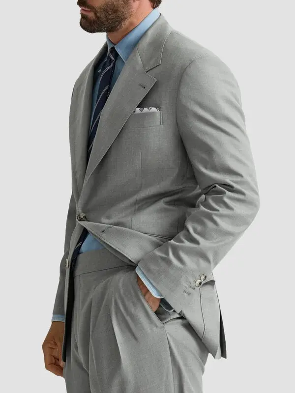 Brunello Cucinelli Virgin Wool And Silk Lightweight Hopsack Cavallo Tailor Blazer