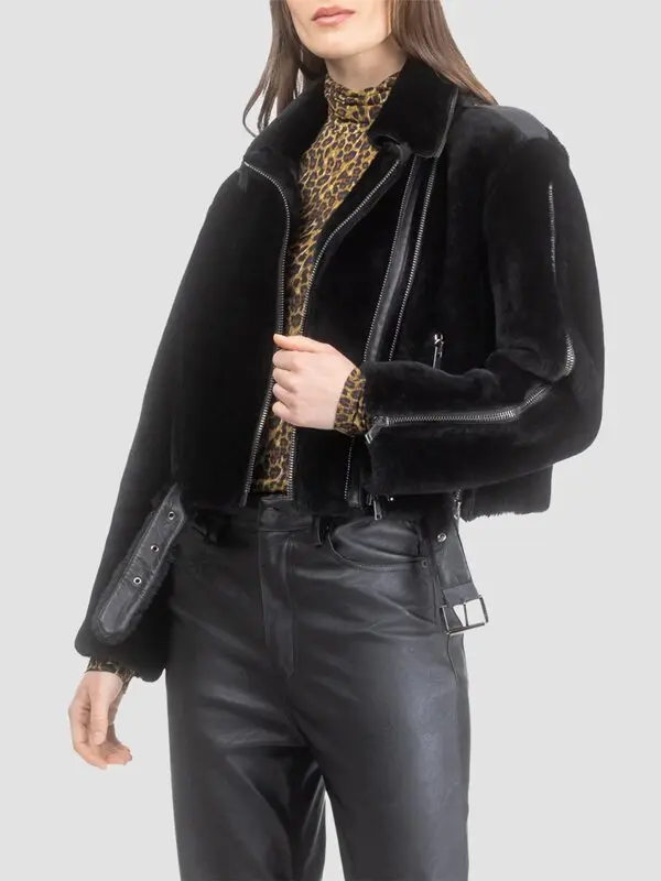 Gorski Select Shearling Lamb And Leather Moto Jacket