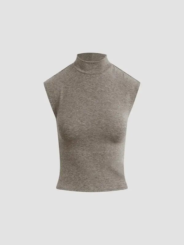 FAVORITE DAUGHTER The Heritage Mockneck Top - Heather Grey